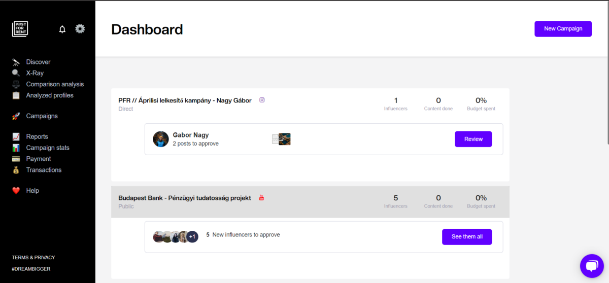 Post for Rent Influencer Marketing Platform Review | Features & pricing ...
