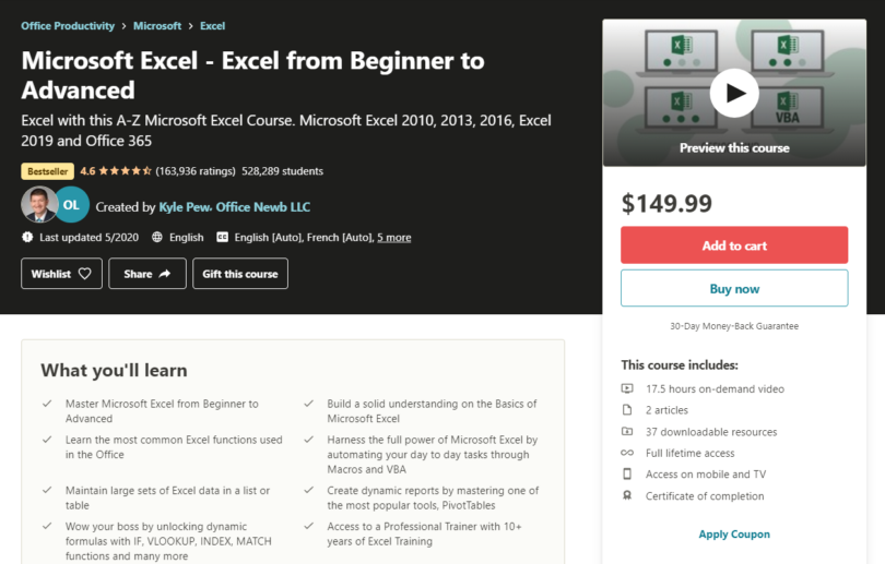 The 40 Most Popular Udemy Courses by Sales