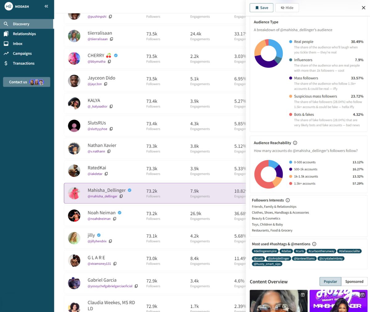 Modash Review | Pricing & Features (2025) - Influencer Marketing Platforms