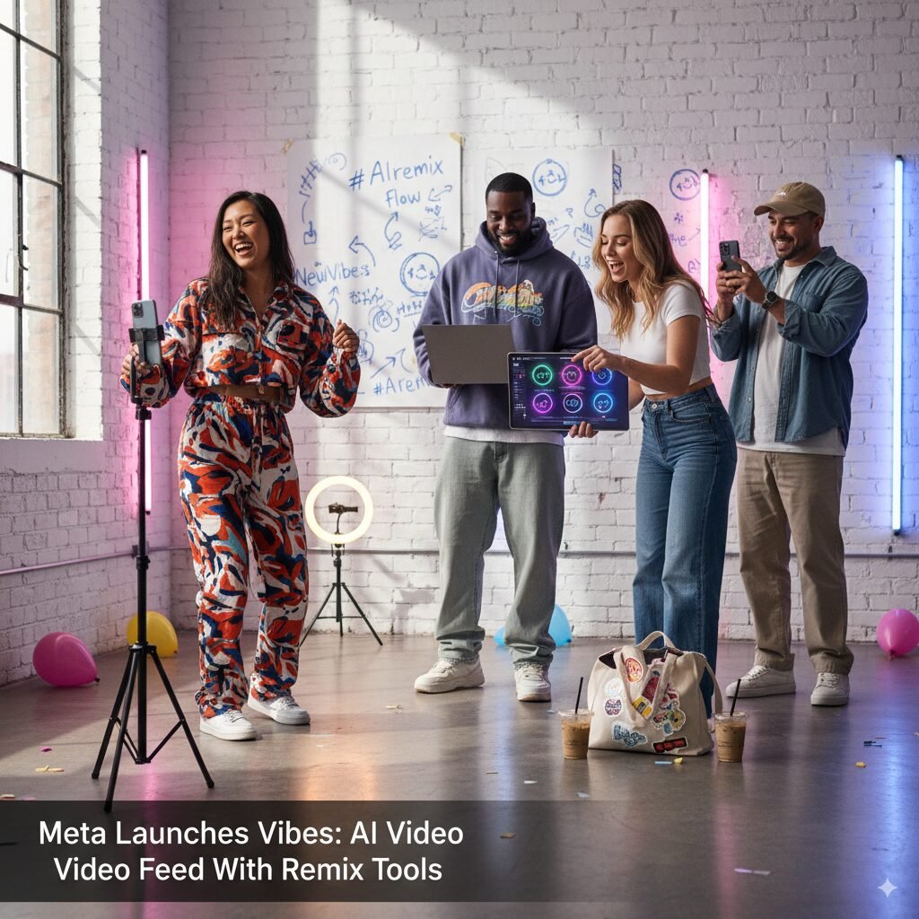 Meta Launches Vibes: AI Video Feed With Remix Tools